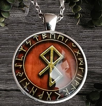 Peace rune Pendant in A rune circle - Viking halskæder - darkwolfgothic