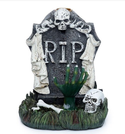 RIP Zombie Hand Tombstone Backflow Incense Burner - Røgelse, olier og ...